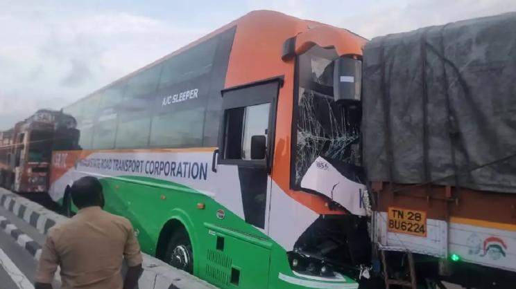 KSRTC’s new sleeper bus crashes during delivery from Bengaluru to ...