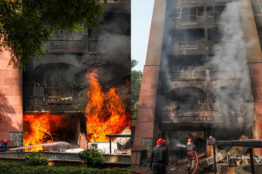 VIDEO | Massive fire breaks out at Brahmaputra Apartments housing MPs ...