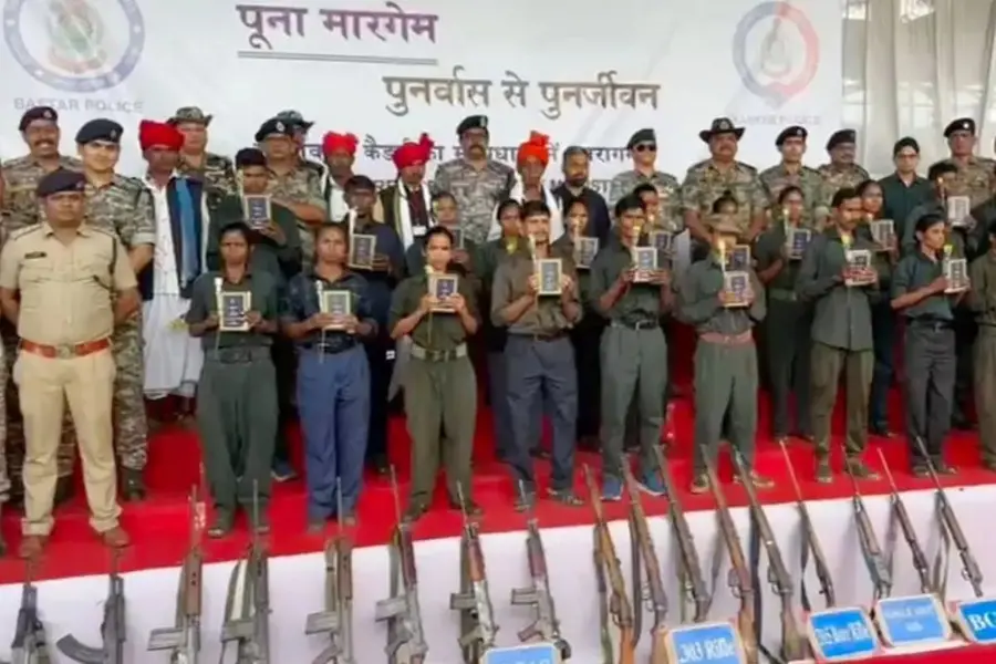 51 Naxalites, including 20 with ₹66 lakh bounty, surrender in ...