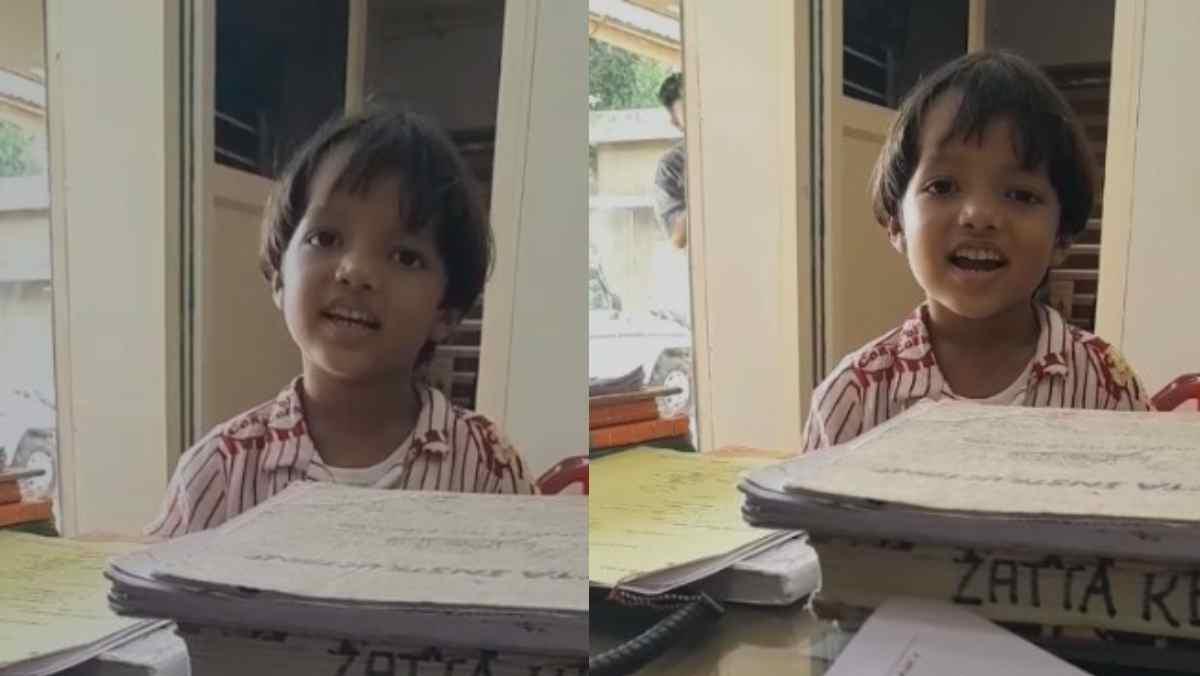 അഞ്ച് വയസുകാരന്റെ പാട്ടിന് വേദിയായി മഞ്ചേശ്വരം പോലീസ് സ്റ്റേഷ ...