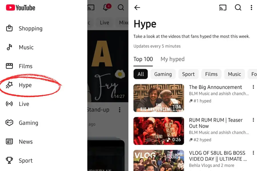 YouTube rolls out 'Hype' leaderboard, public sharing to spotlight emerging creators