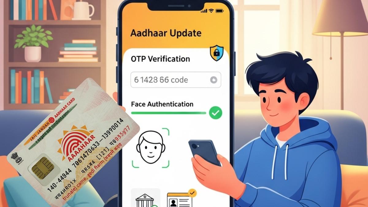 How to update Aadhaar at home using OTP and Face Authentication ...