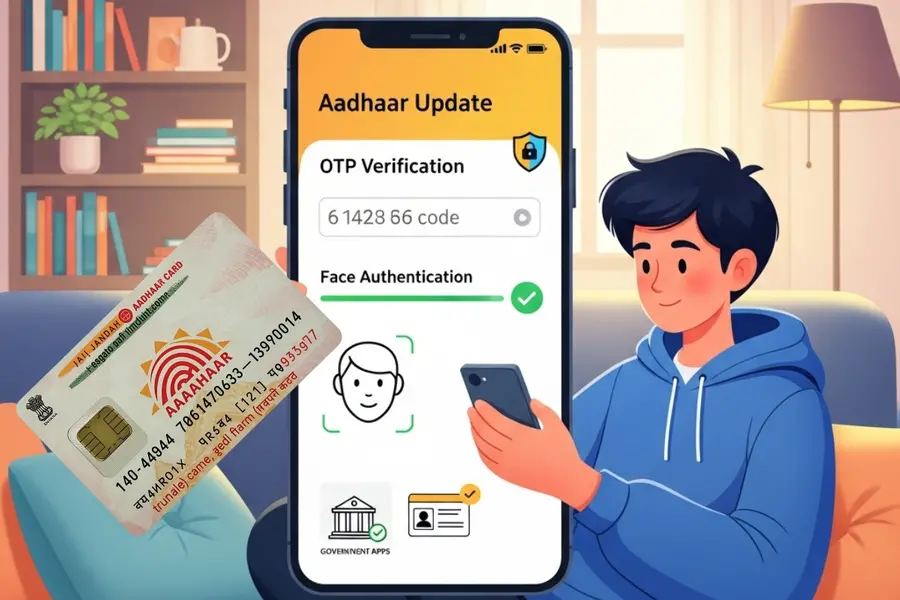 How to update Aadhaar at home using OTP and Face Authentication