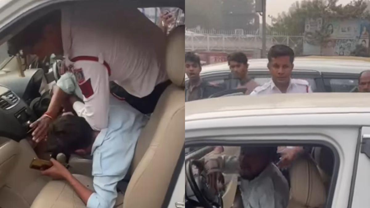 Viral video shows Delhi traffic cop slapping man inside car; users ask ...