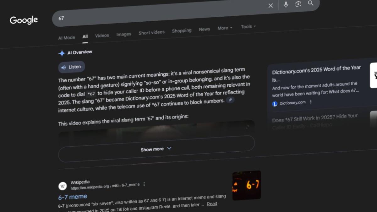 Why the 6-7 meme is trending: Origin explained as Google adds a 67 ...