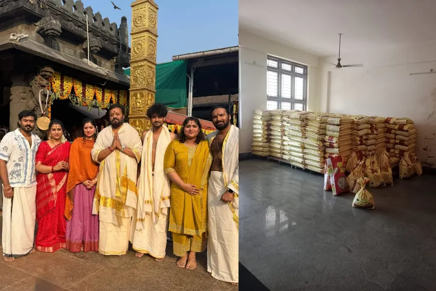 സുരേഷ് ഗോപി സകുടുംബം മൂകാംബികയില്‍; മോദിയുടെ പേരില്‍ 10 ടണ്‍ ബസ്മതി അരി ...