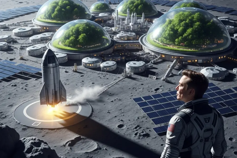 Elon Musk plans self-growing Moon city within 10 years Mars city to ...