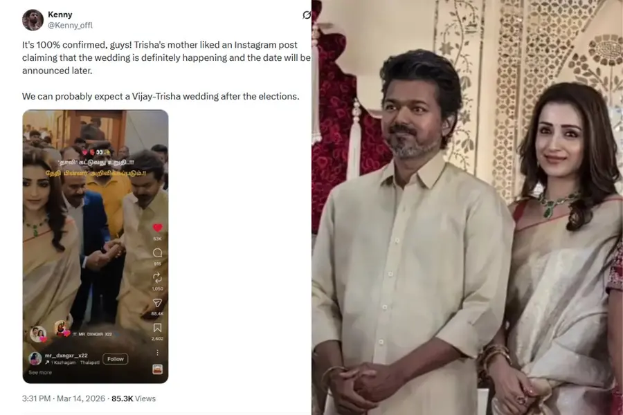 Is Vijay-Trisha wedding on cards? Trisha’s mother likes viral clip ...