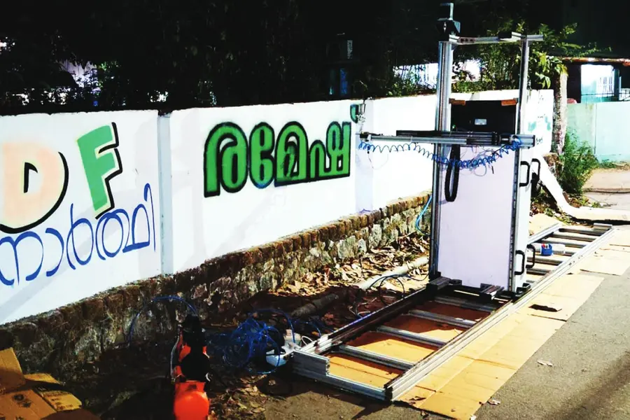 Chuvabot: Kerala Startup Launches Robot for Wall Painting & Election ...