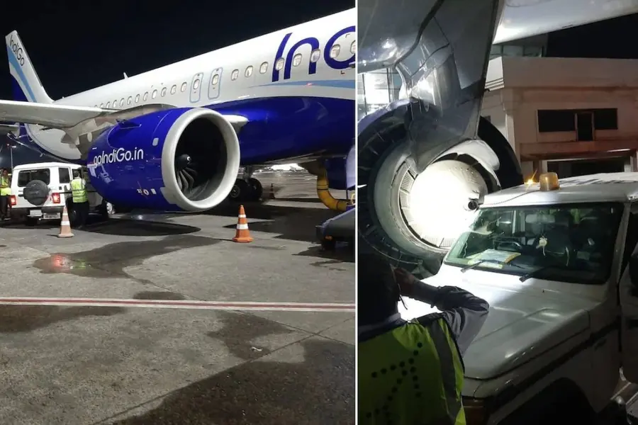 IndiGo plane grounded after catering SUV rams into engine at Kolkata ...