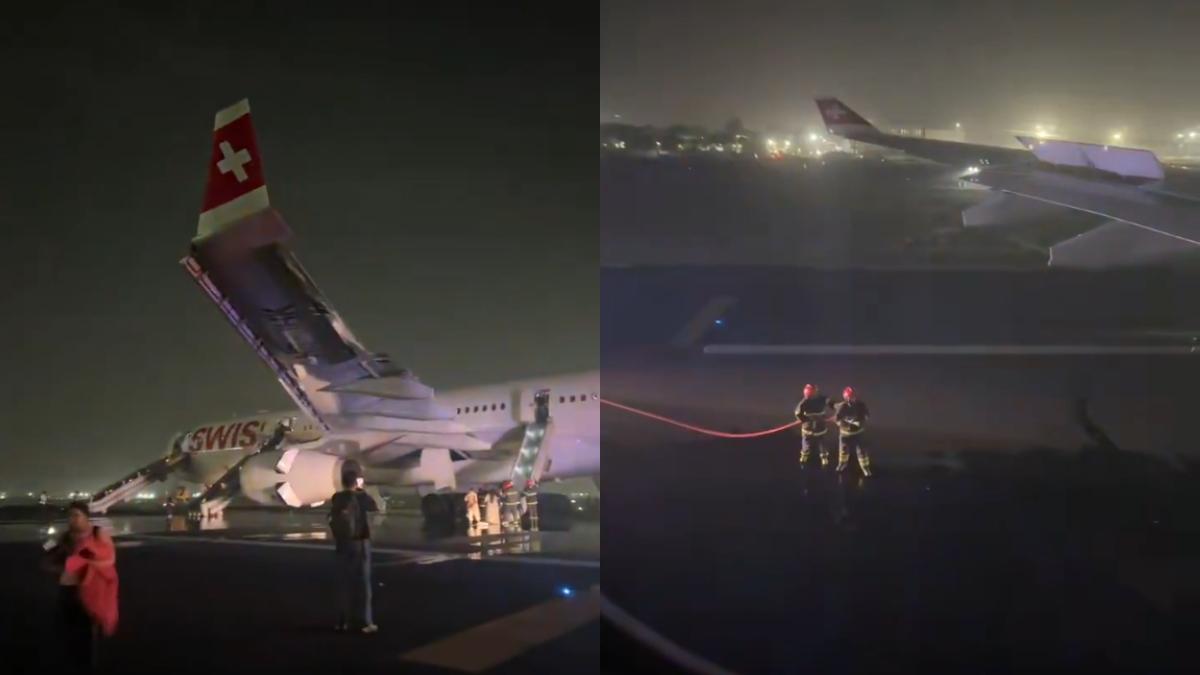 Swiss Air Delhi-Zurich Emergency | Engine Fire & 6 Injured ...