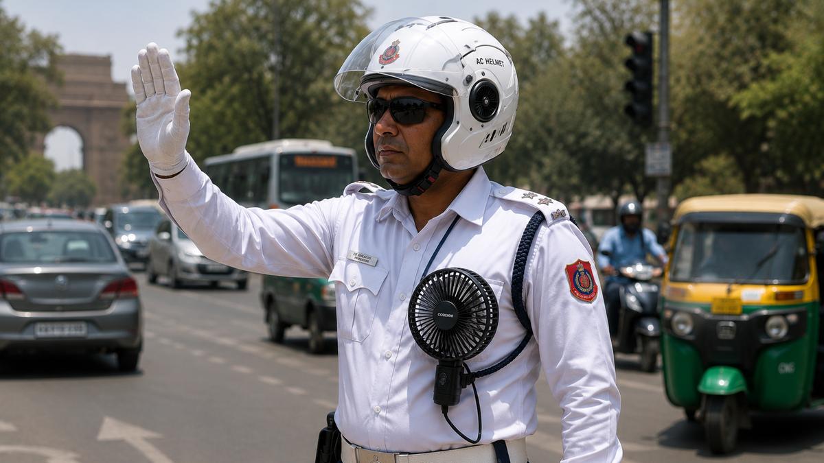 Delhi Traffic Police use ‘AC helmets’ to beat scorching summer heat ...