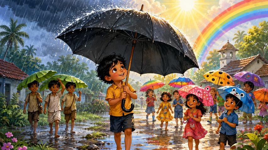 മഴക്കാലം വന്നെത്തിയല്ലോ.....കുടയെക്കുറിച്ചുള്ള പാട്ട് പഠിച്ചാലോ ...